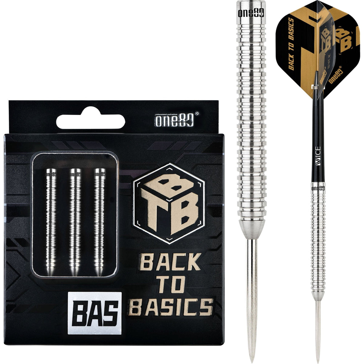 One80 Back To Basic Darts – Stahlspitze – BAS – Natur – Ringed