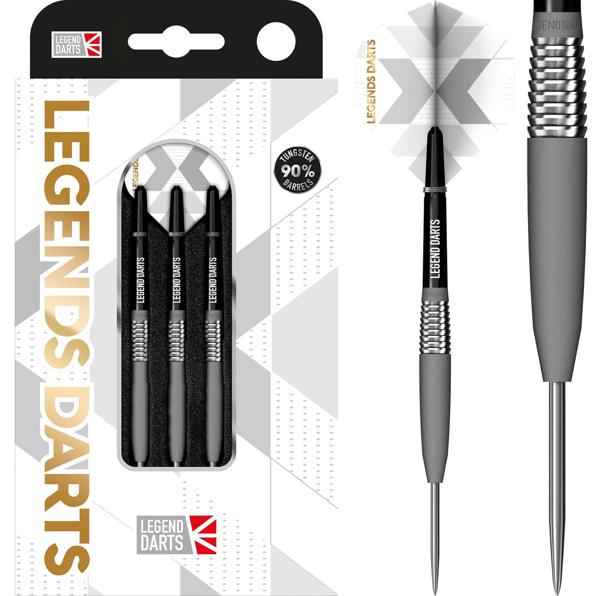 Legend Darts – Stahlspitze – 90 % Wolfram – Pro Series – S01 – Shark B