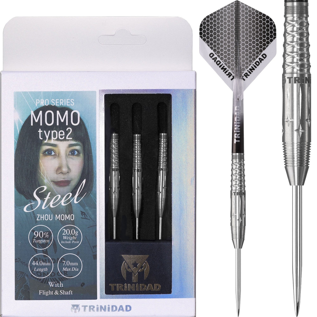 Trinidad Pro - Dartpfeile mit Stahlspitze - Zhou Momo - Typ2 - 20 g