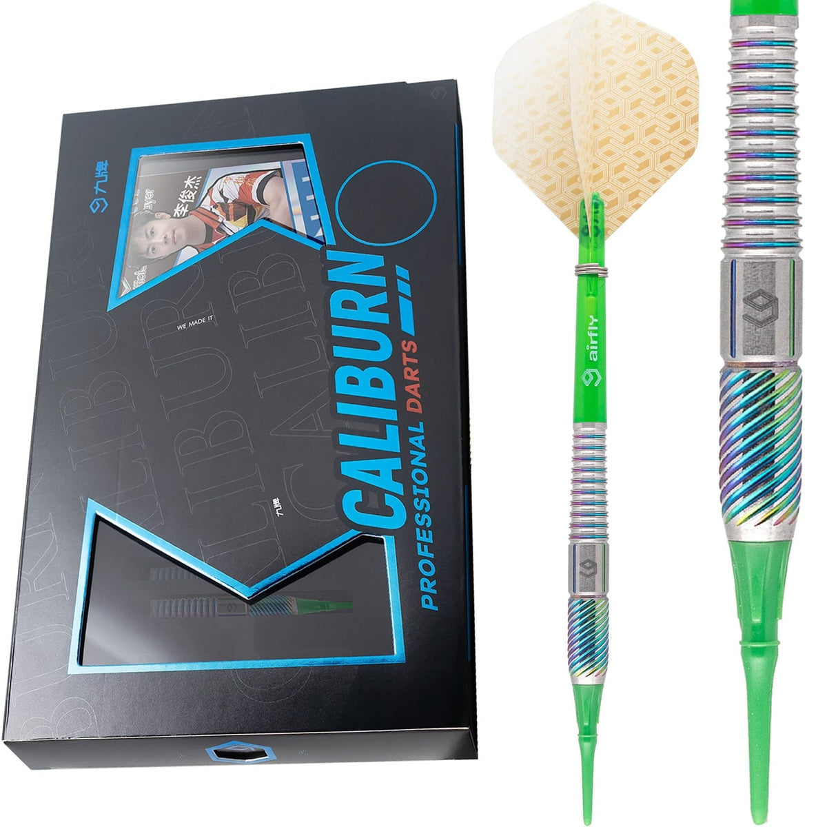 Caliburn Player Darts – Weiche Spitze – 90 % – Regenbogenbeschichtung
