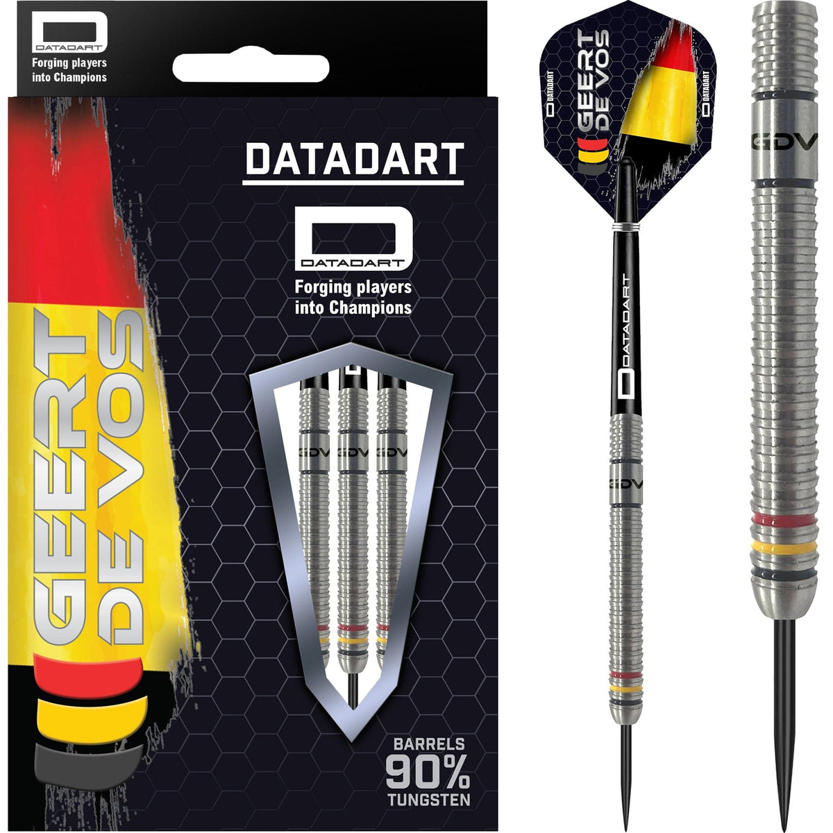 Datadart Geert De Vos Darts – Stahlspitze – 90 % – GDV – Natur